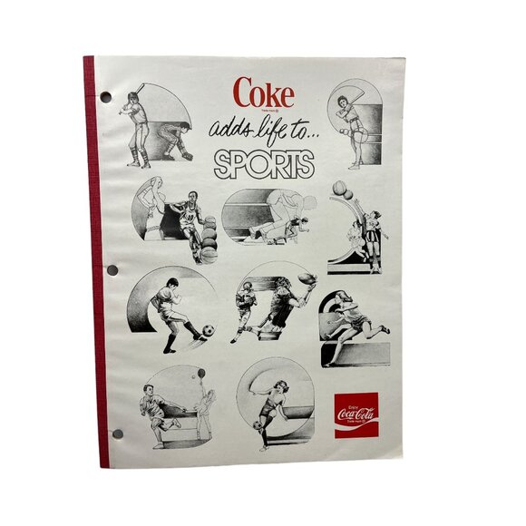 Coca Cola | Office | Vintage Cocacola 97s Coke Adds Life To Sports 3 Ring Note Book Paper 85x11 ...